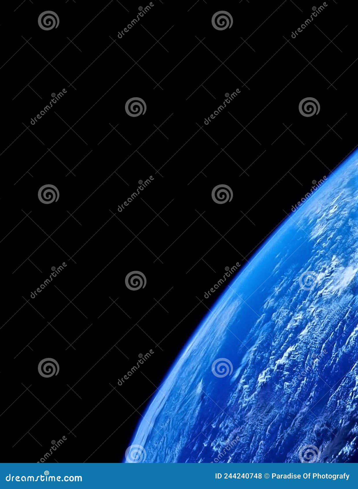 View from Outside the Earth in Space Stock Illustration - Illustration ...
