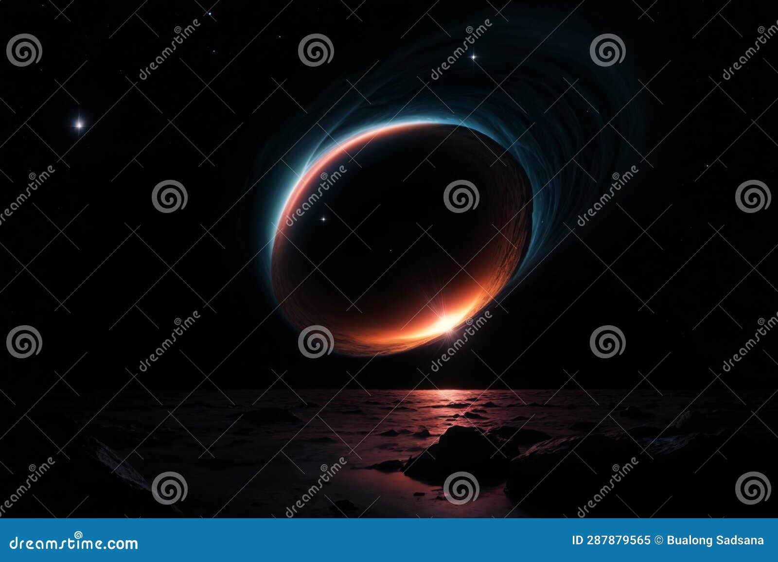 Echoing Black Hole of Vortexis Stock Illustration - Illustration of ...