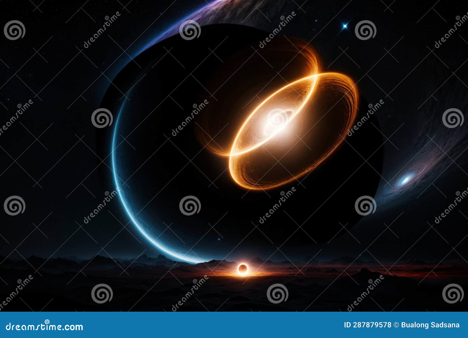 Echoing Black Hole of Vortexis Stock Illustration - Illustration of ...