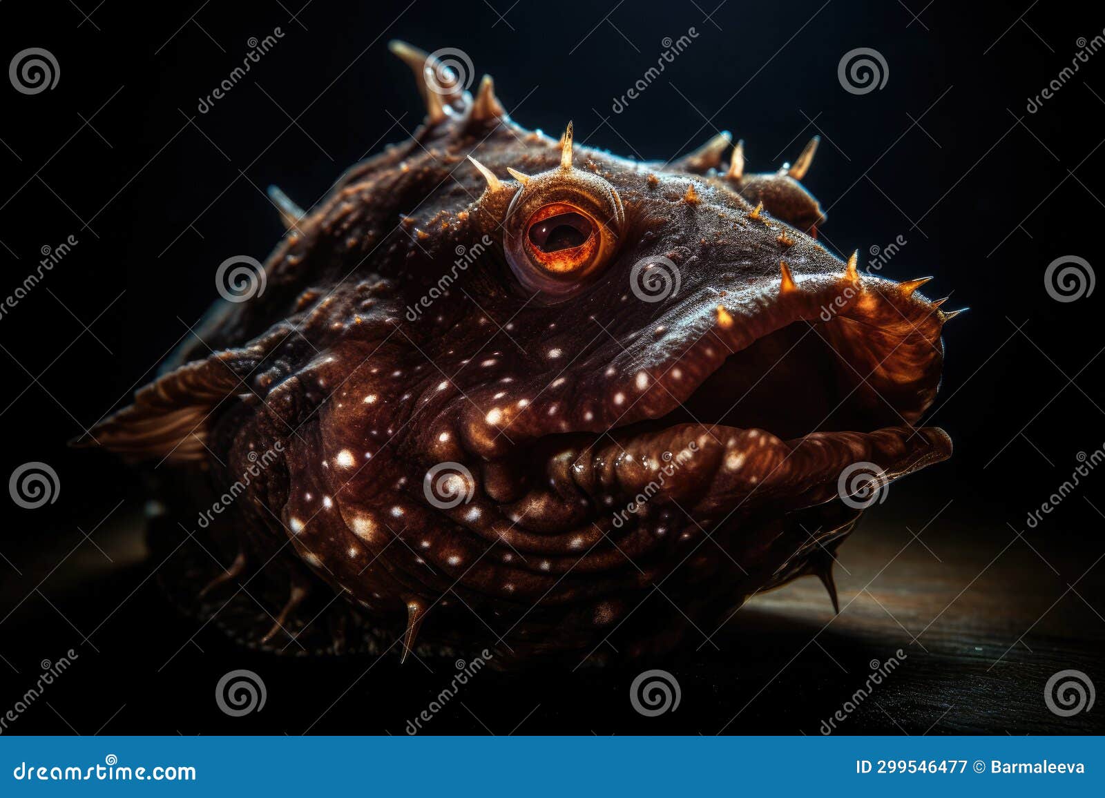 Deep-water Fish at the Bottom of the Ocean. a Scary Fish with Big Teeth ...