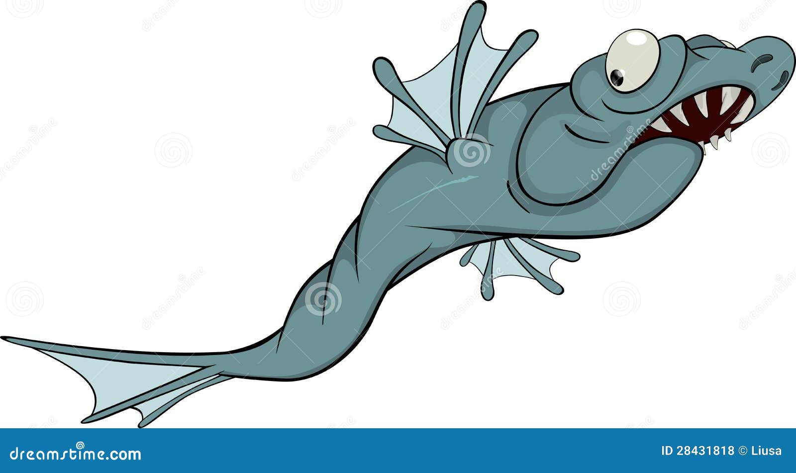 Deep Water Fish. Predator. Cartoon Stock Vector - Illustration of fang ...