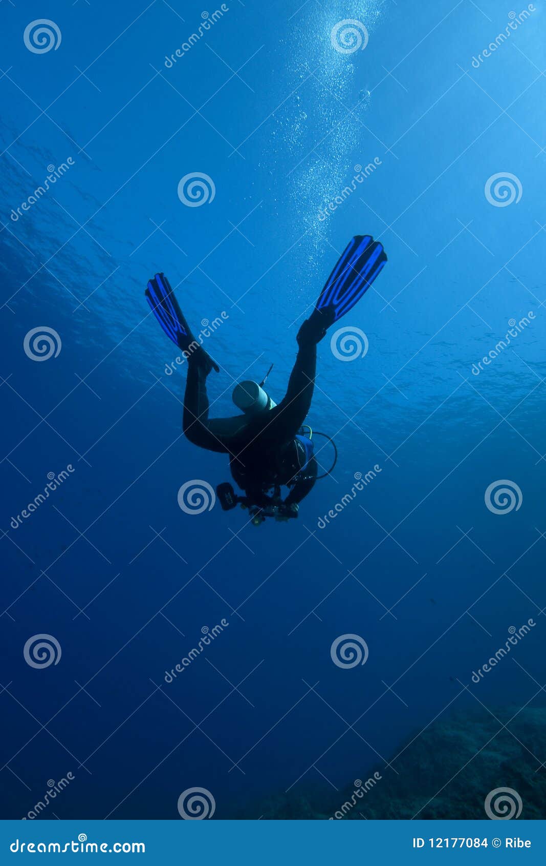 Deep water scuba-diving stock photo. Image of blue, diver - 12177084