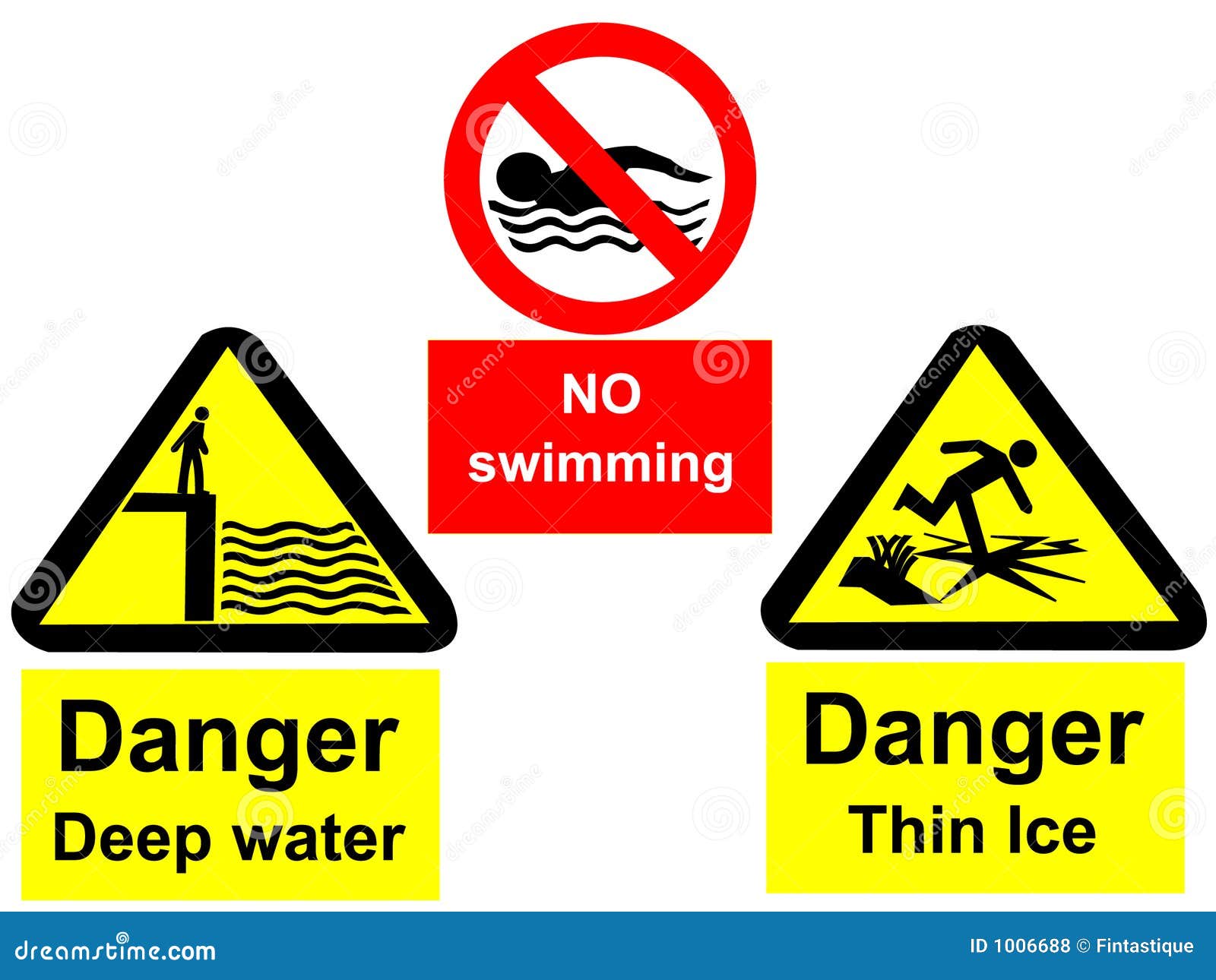 Deep water signs stock vector. Illustration of swimmer - 1006688