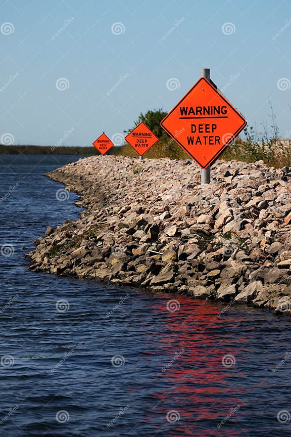 Deep Water Signs stock photo. Image of reflection, rule - 11576204