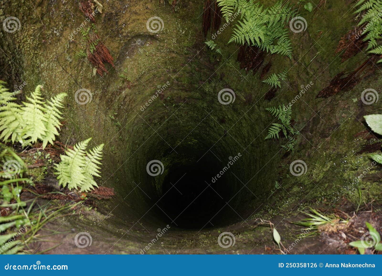 A Deep Well for Water Carved into the Rock. Stock Photo - Image of ...