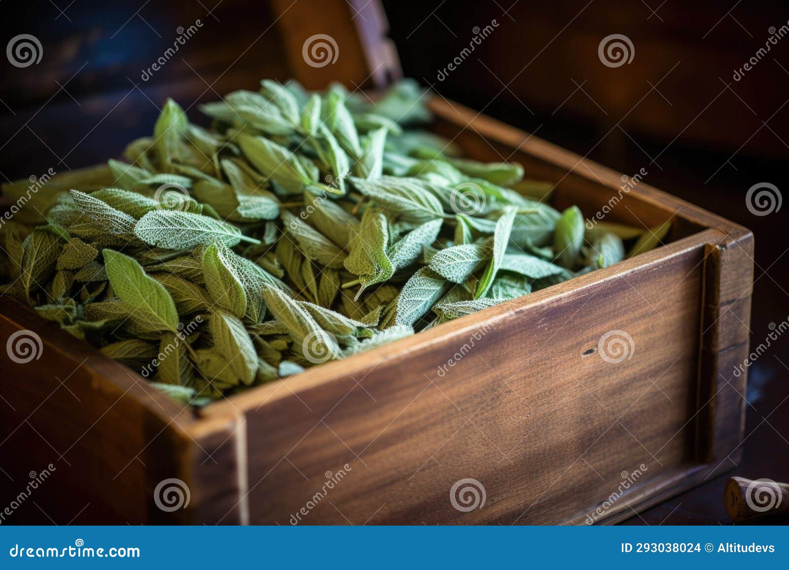 A Deep Wooden Box Full of Sage Bundles Stock Photo - Image of medicine ...