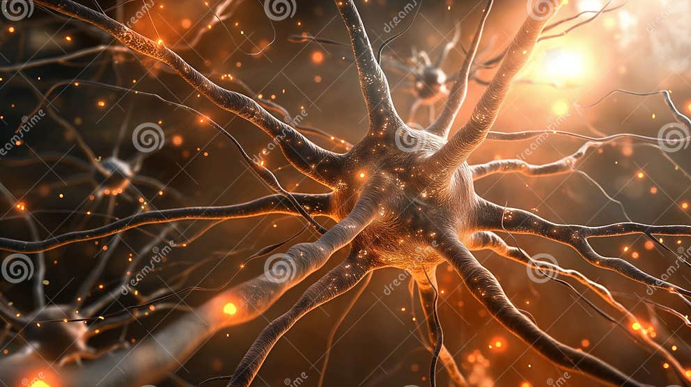 A Deep Zooming Neuron in the Human Brain Stock Illustration ...