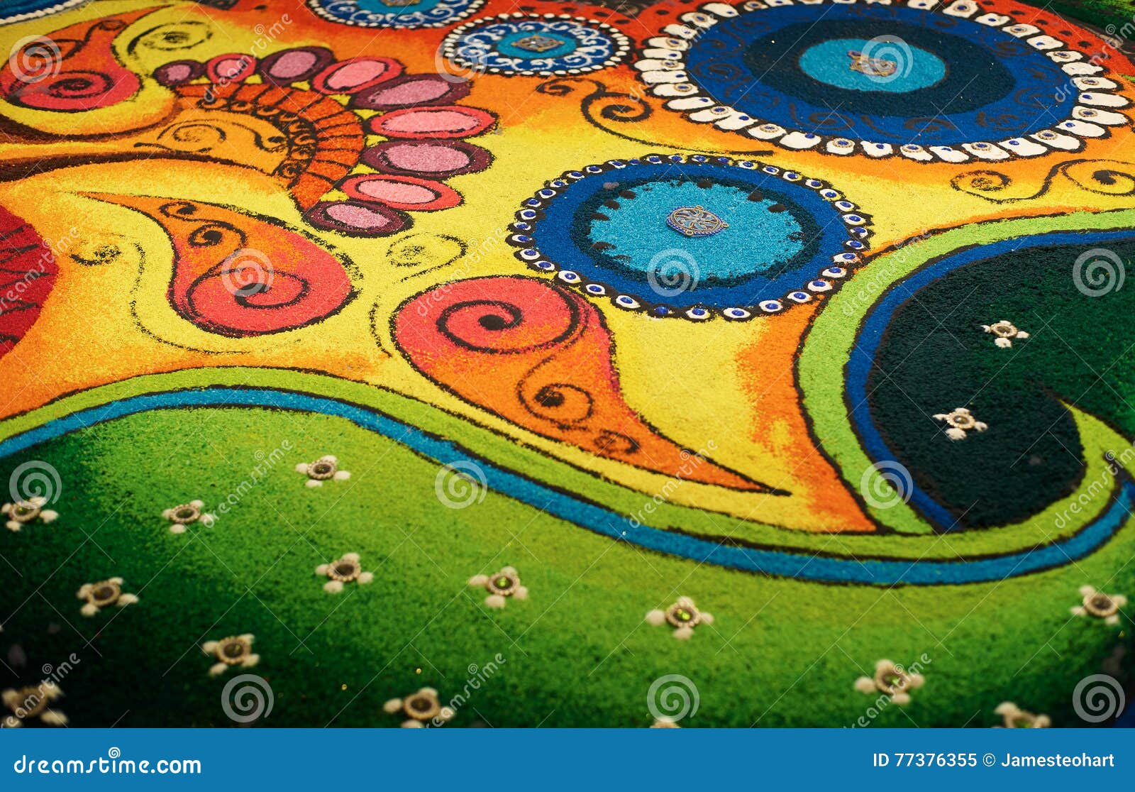 Deepak with Colourful Rangoli Stock Image - Image of carnival, design ...