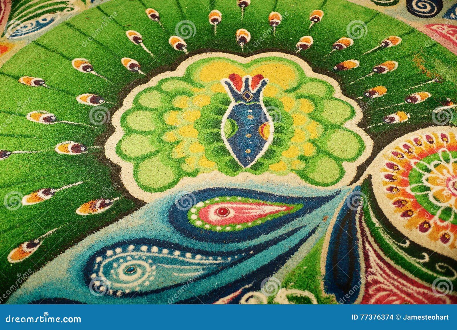 Deepak with Colourful Rangoli Stock Photo - Image of design, dharma ...