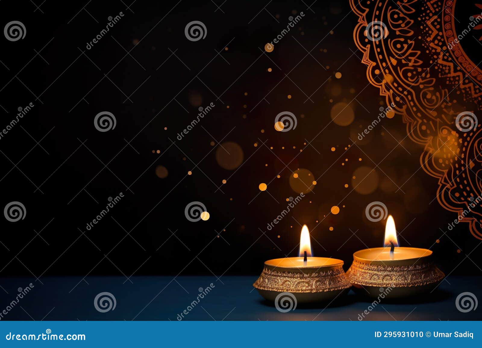 Deepavali Diya Lamp Background with Empty Space for Text Stock ...