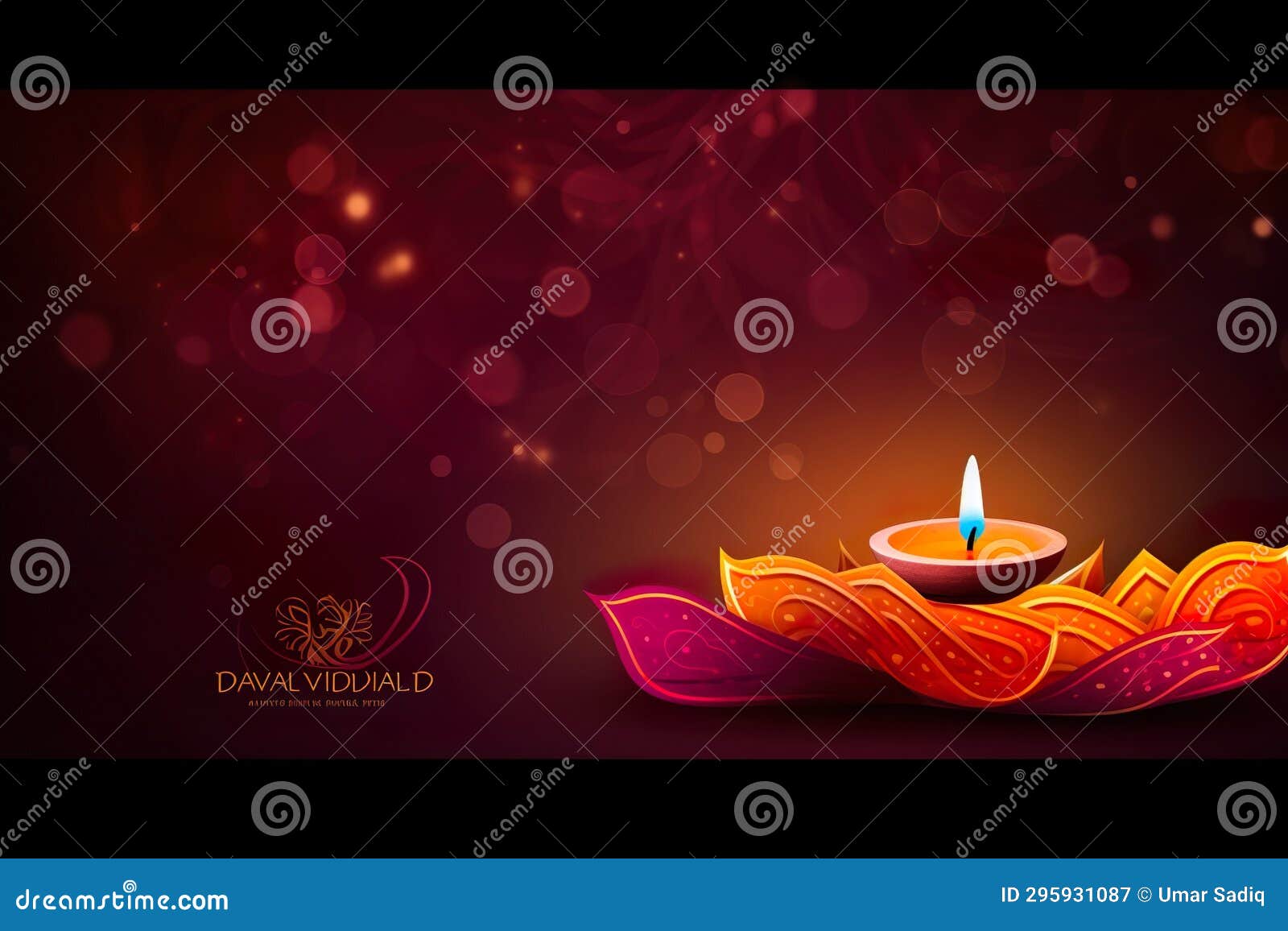 Deepavali Diya Lamp Background with Empty Space for Text Stock ...