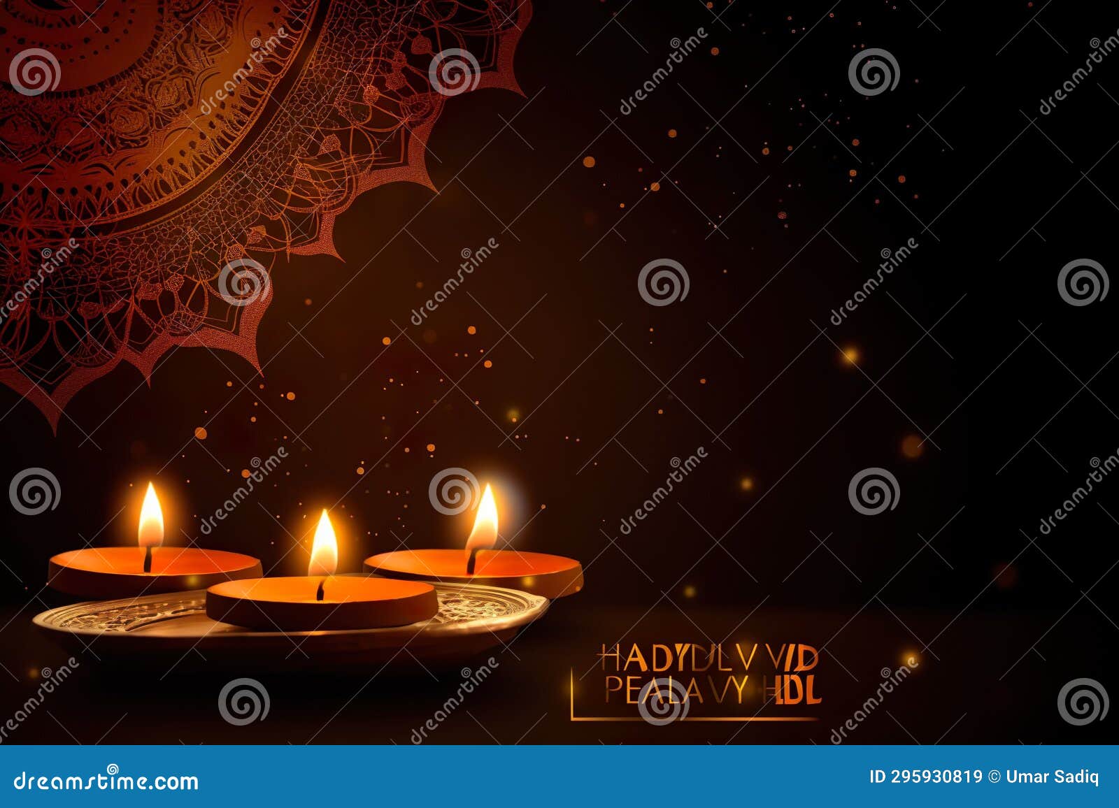 Deepavali Diya Lamp Background with Empty Space for Text Stock ...
