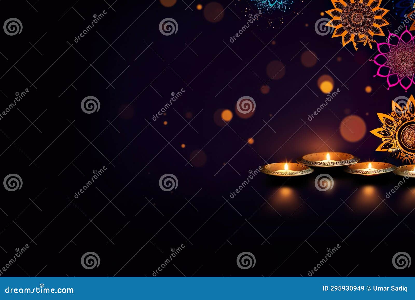 Deepavali Diya Lamp Background with Empty Space for Text Stock ...