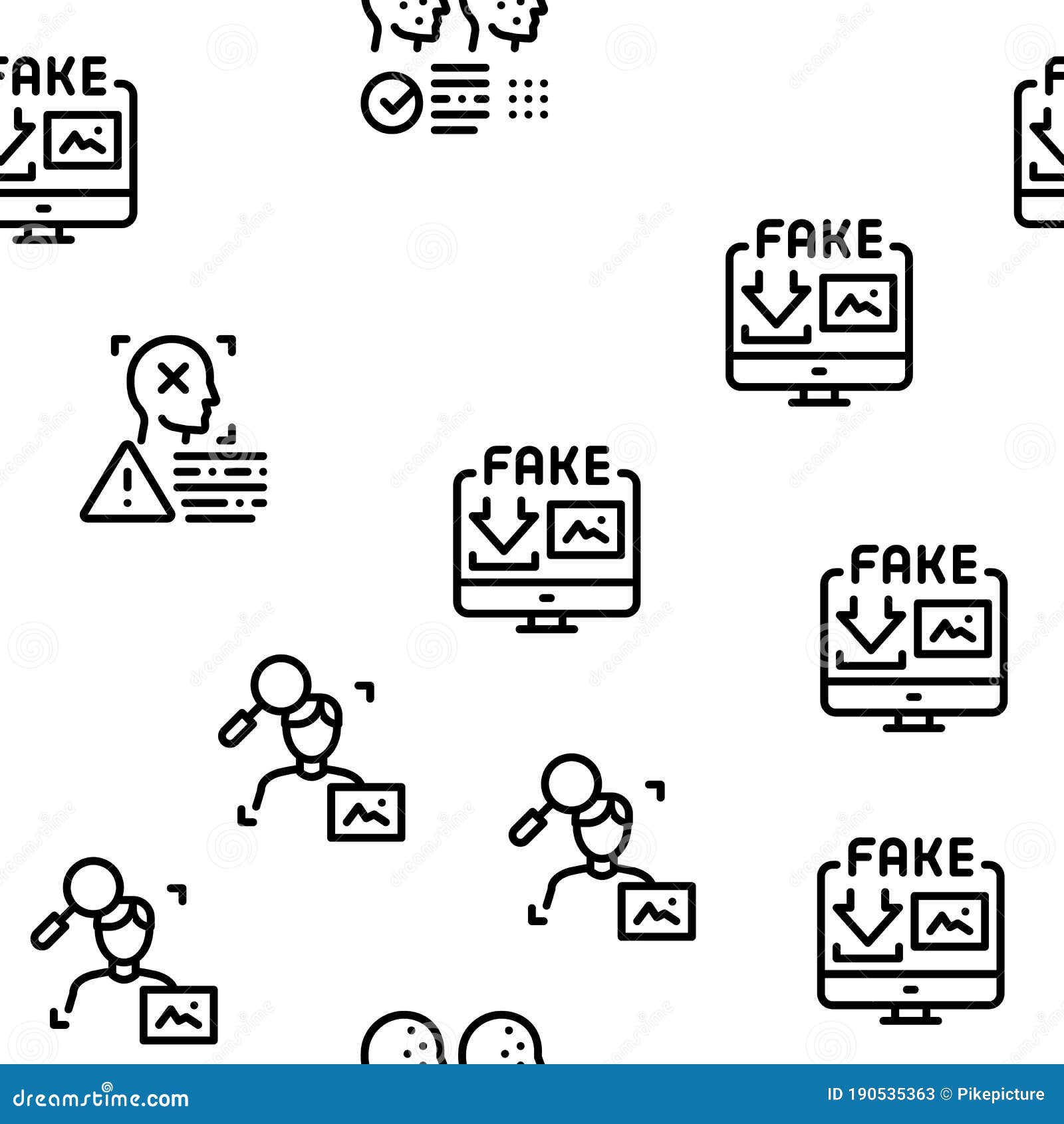 Deepfake Face Fake Minimal Infographic Banner Vector | CartoonDealer ...