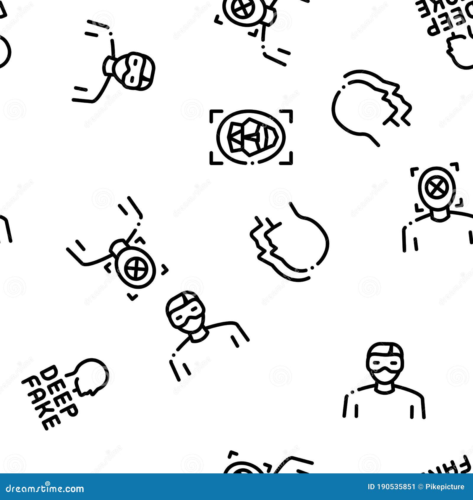 Deepfake Face Fake Seamless Pattern Vector Stock Vector - Illustration ...