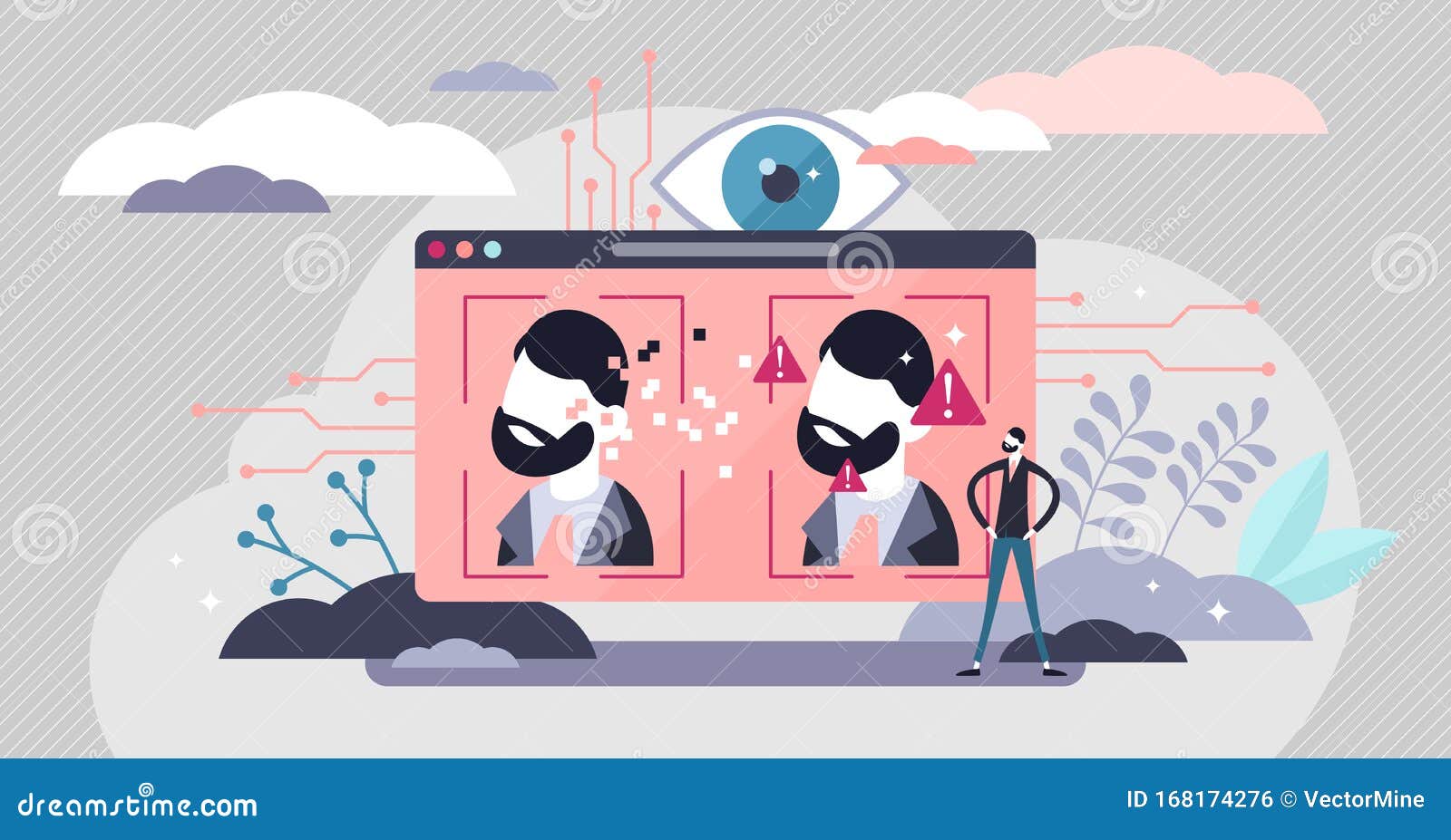 Deepfake Vector Illustration. Fake Media Method in Tiny Persons Concept ... Deepfake Vector Illustration. Fake Media Method in Tiny Persons Concept ...
