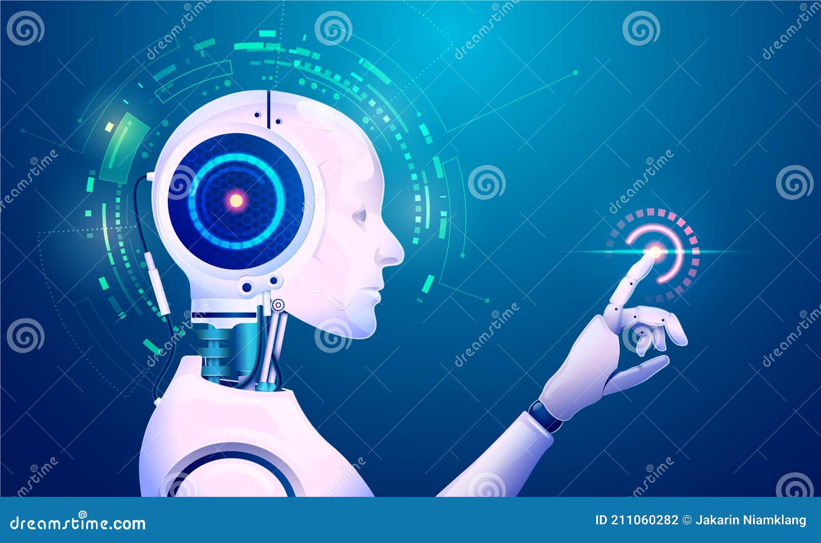 DeepLearning stock vector. Illustration of artificial - 211060282