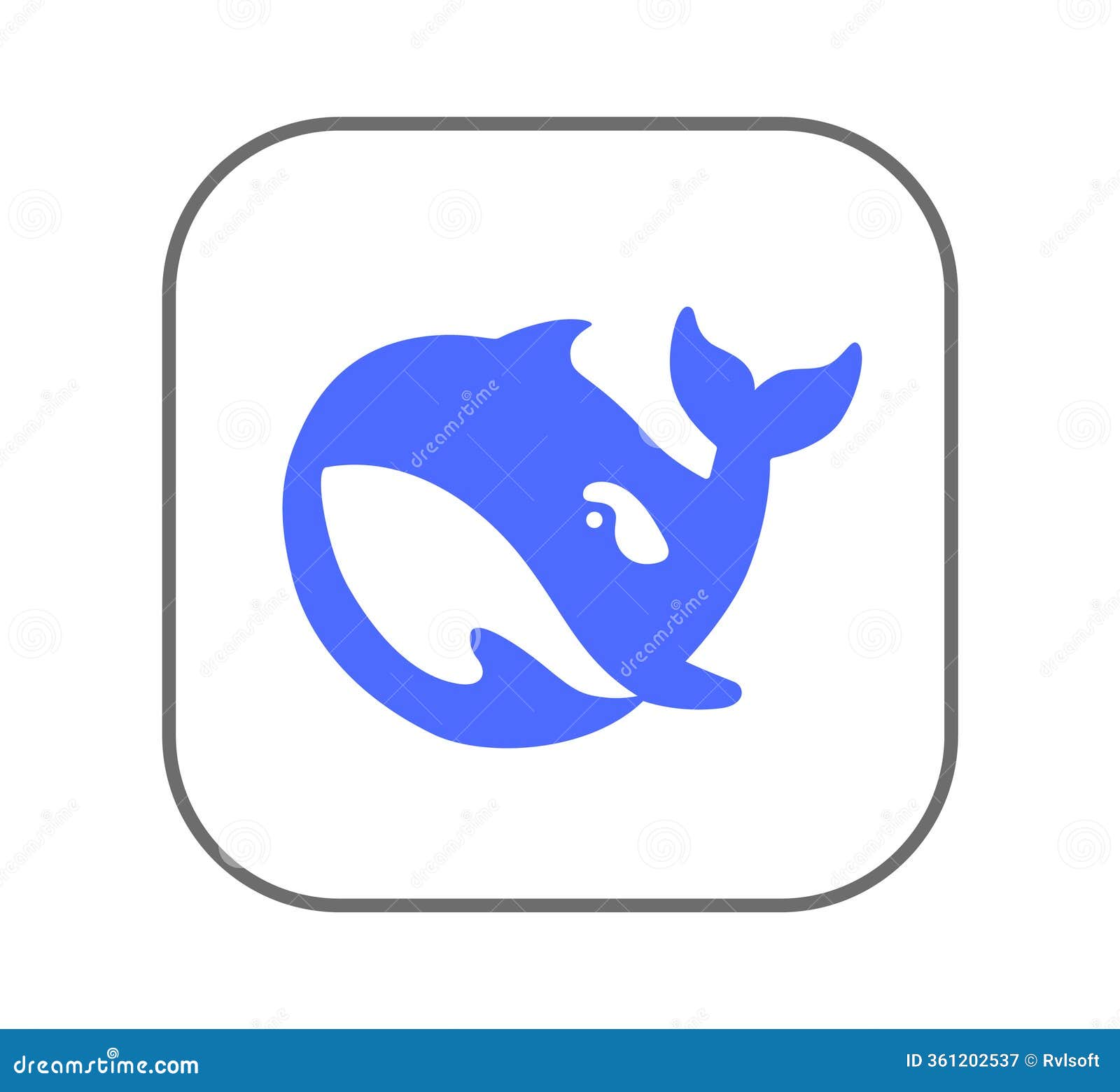 DeepSeek Artificial Intelligence Mobile App Icon, On Transparent ...