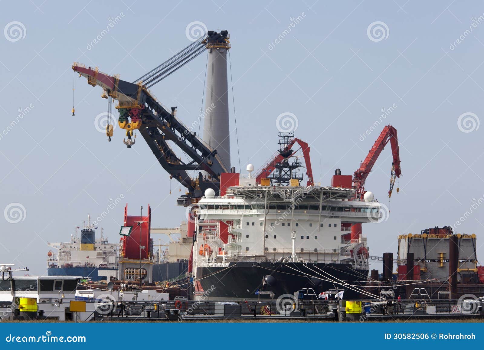 Deepwater Construction Vessel Stock Photo - Image of nautical, shipyard ...