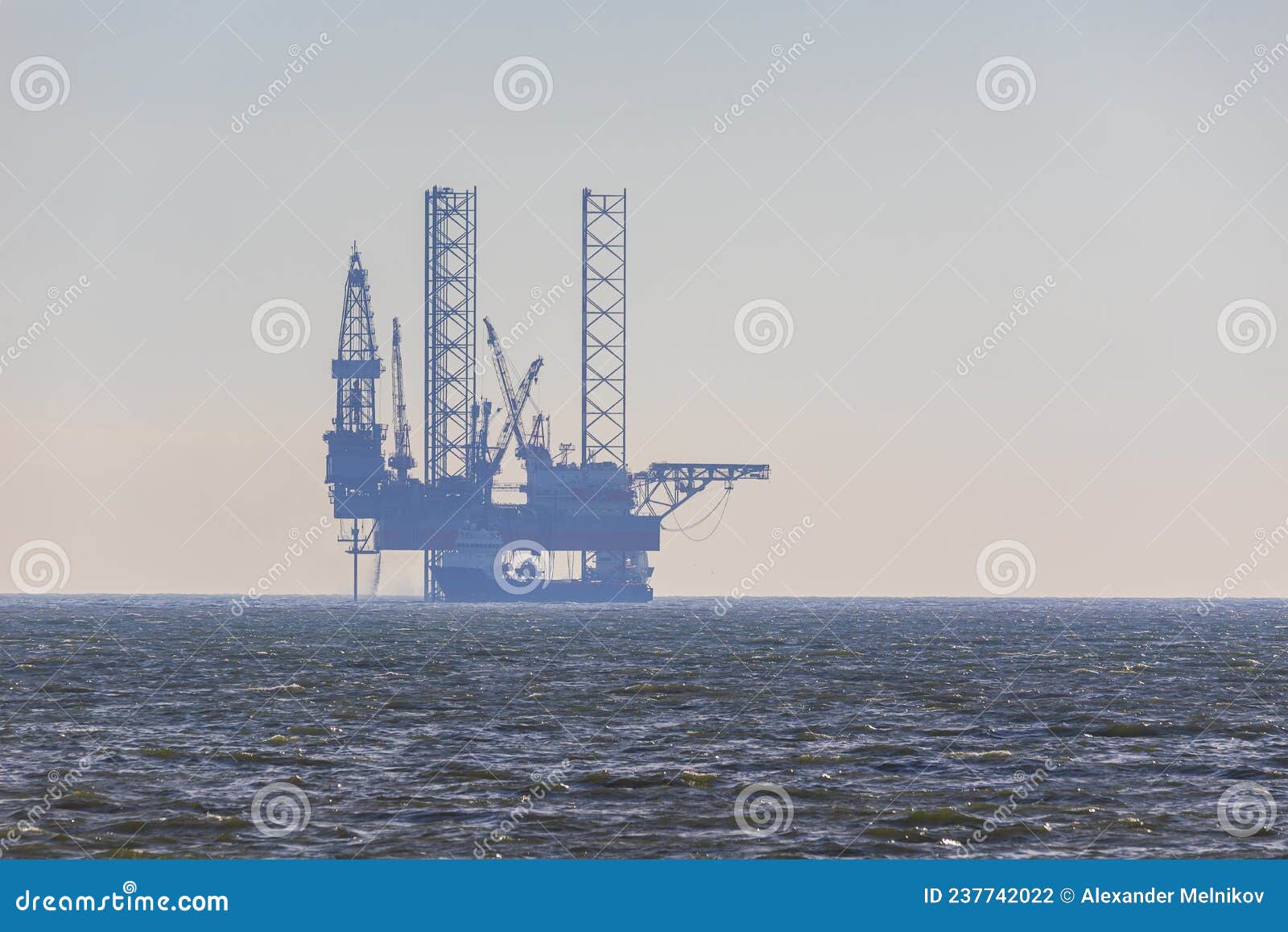 Deepwater Oil Platform on the Open Sea Stock Photo - Image of blue ...