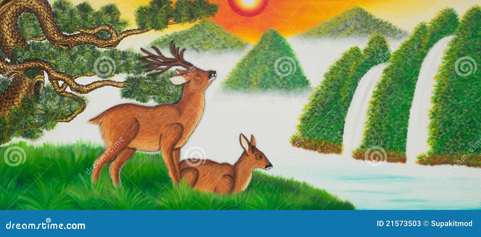 Deer stock illustration. Illustration of plant, wildlife - 21573503