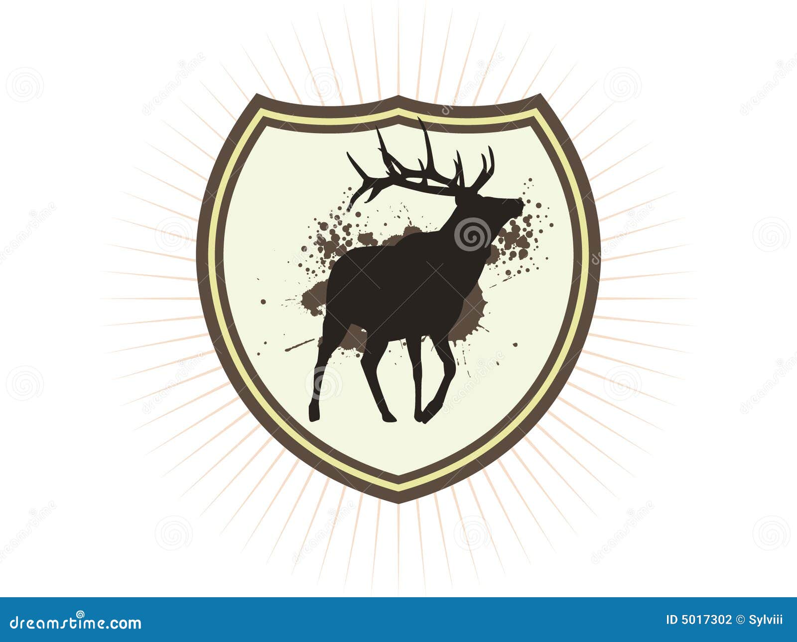 Deer stock vector. Illustration of retro, frame, shield - 5017302