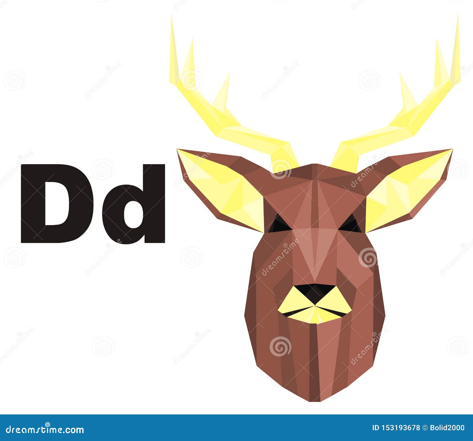 Deer and abc stock illustration. Illustration of origami - 153193678