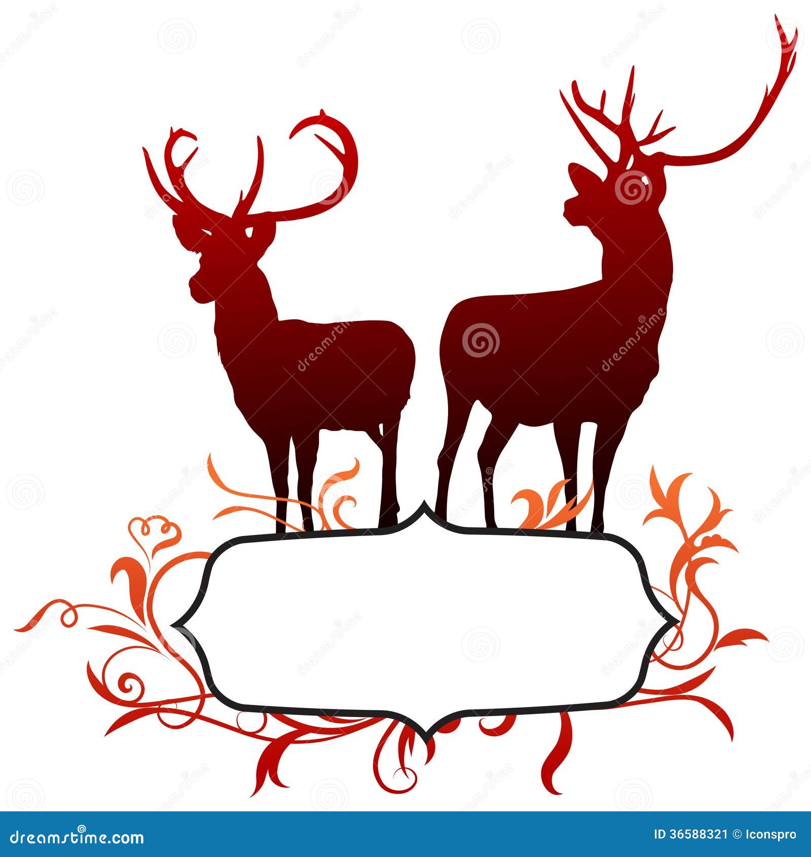 Deer with Abstract Frame Background Stock Illustration - Illustration ...