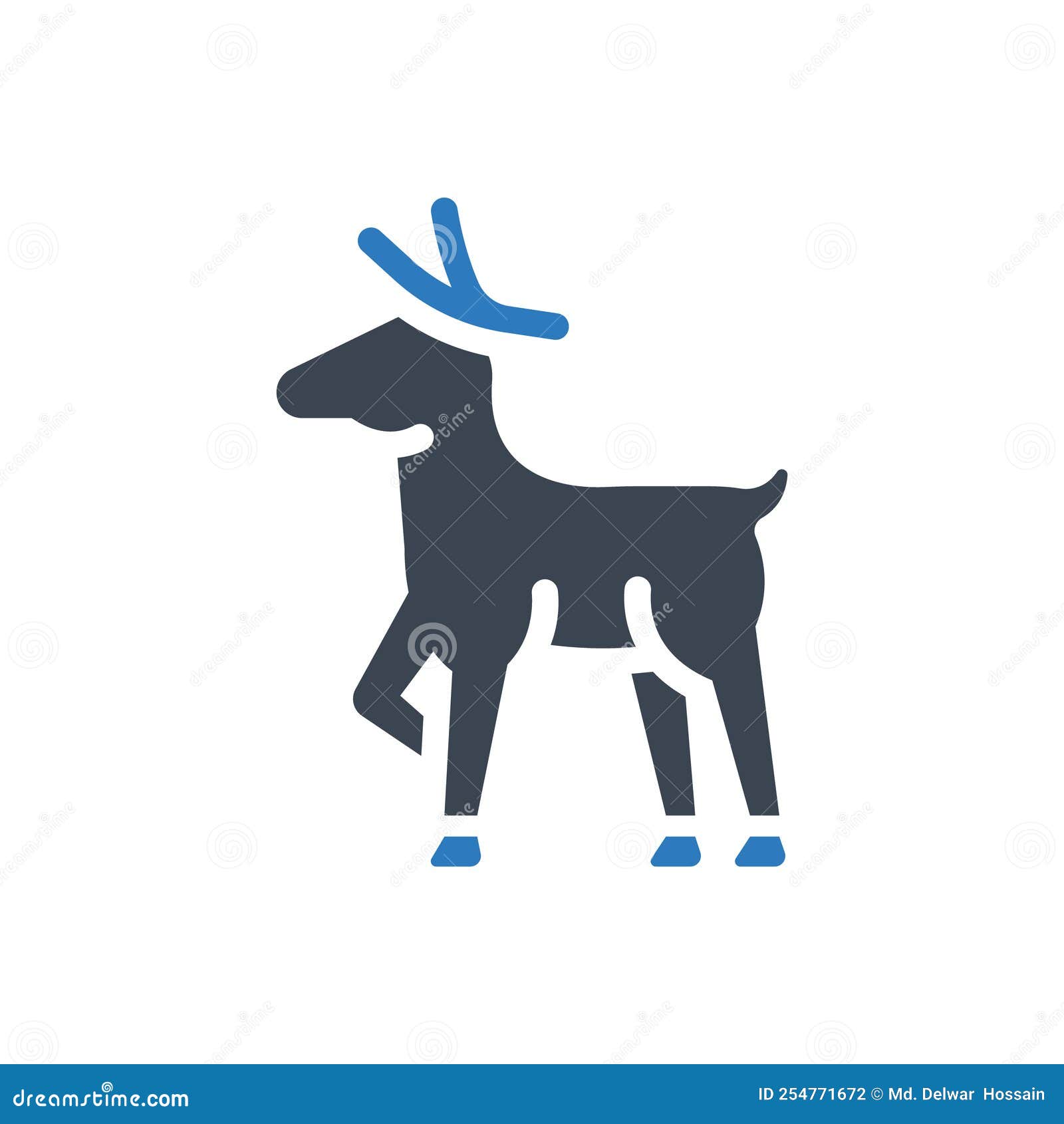Deer animal icon stock vector. Illustration of deer - 254771672