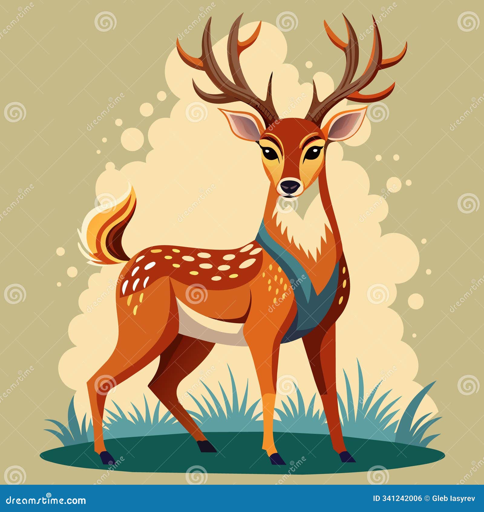 Deer Animal Vector Design Cartoon Illustration Stock Illustration ...