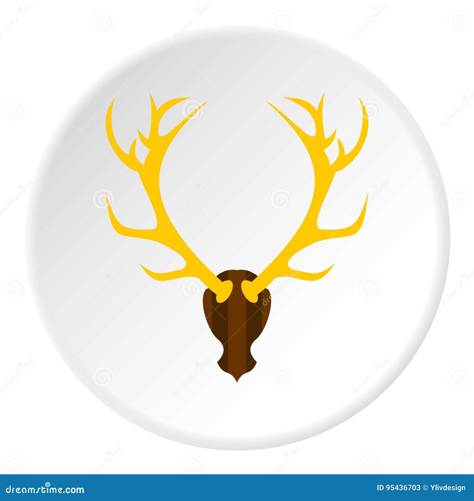 Deer antler icon circle stock vector. Illustration of decoration - 95436703