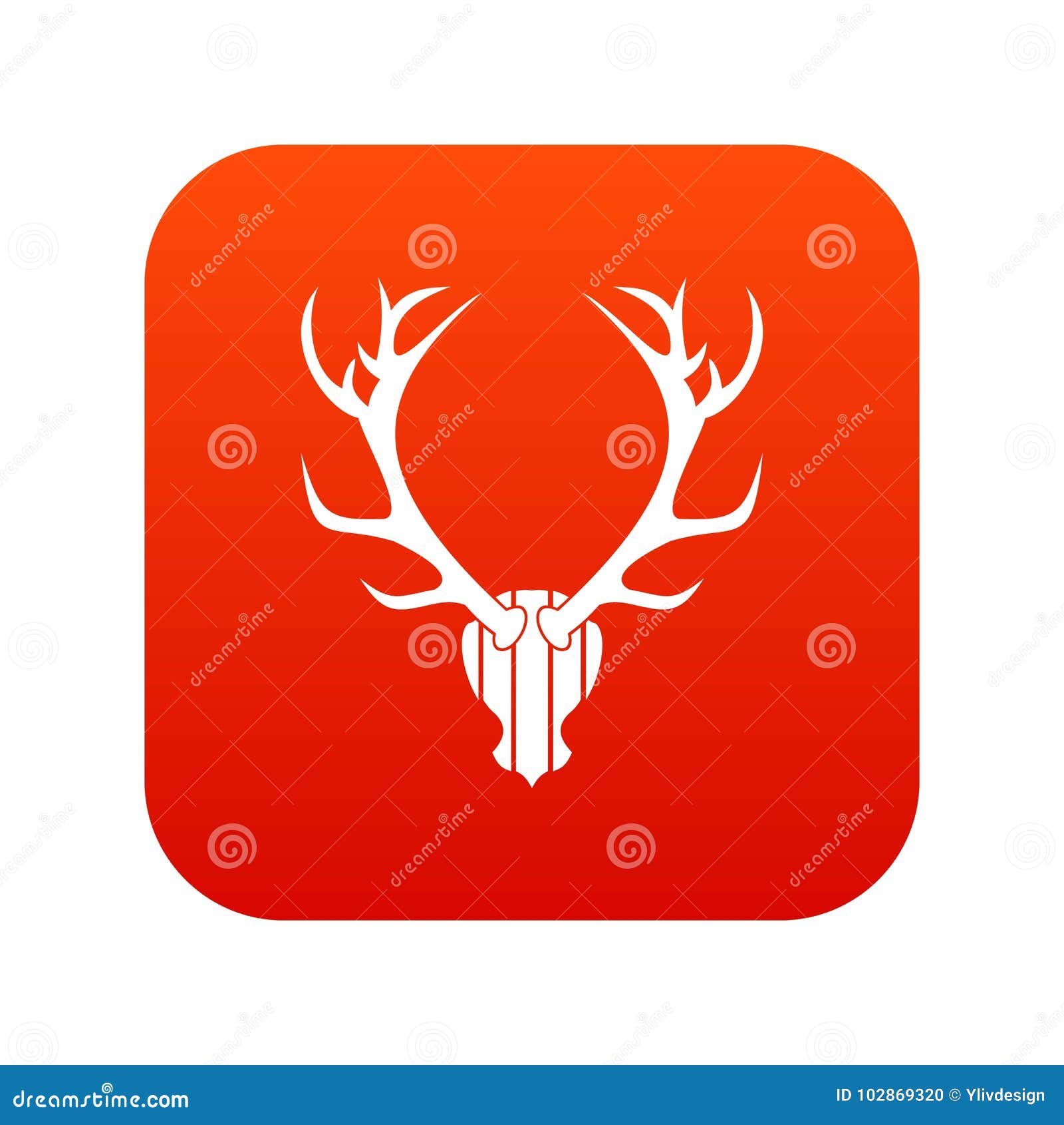 Deer Antler Icon Digital Red Stock Vector - Illustration of abstract ...