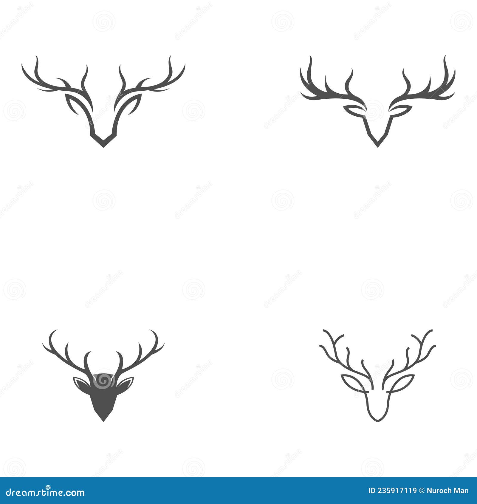 Deer Antler Illustration Logo Vector Template. Stock Vector ...