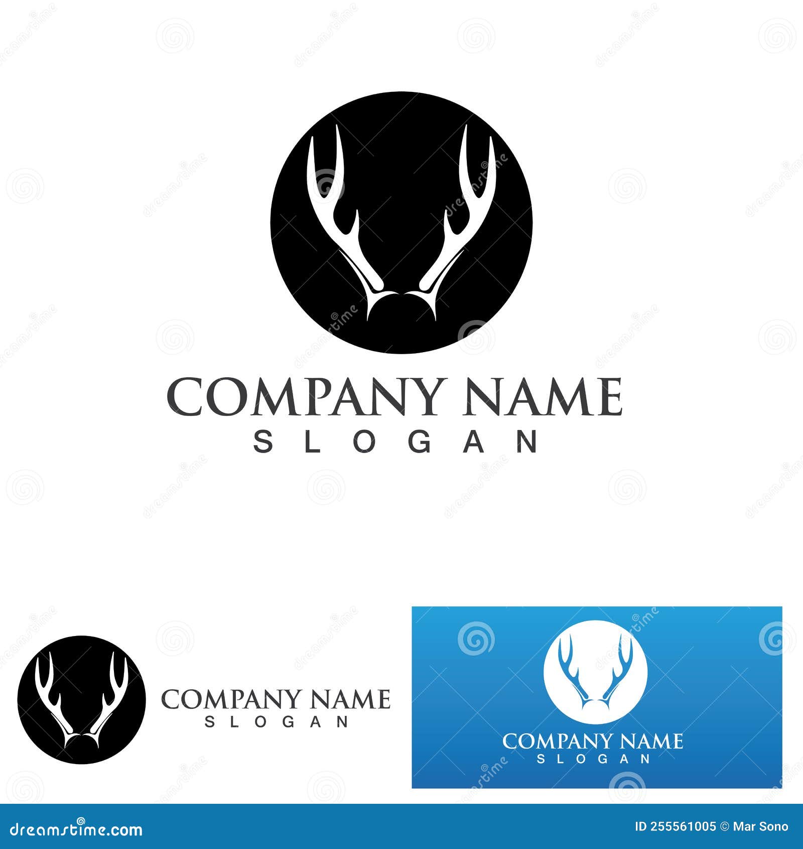 Deer Antlers Logo Template Illustration Design Stock Vector ...