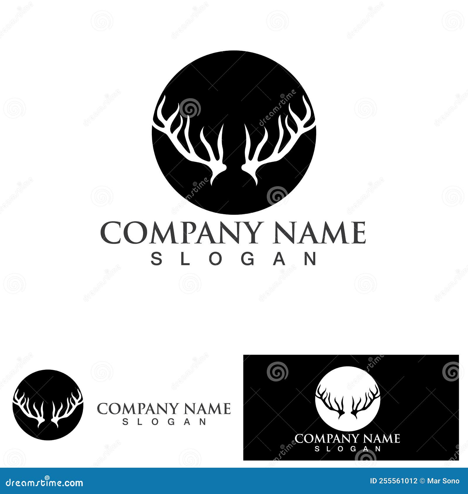 Deer Antlers Logo Template Illustration Design Stock Vector ...