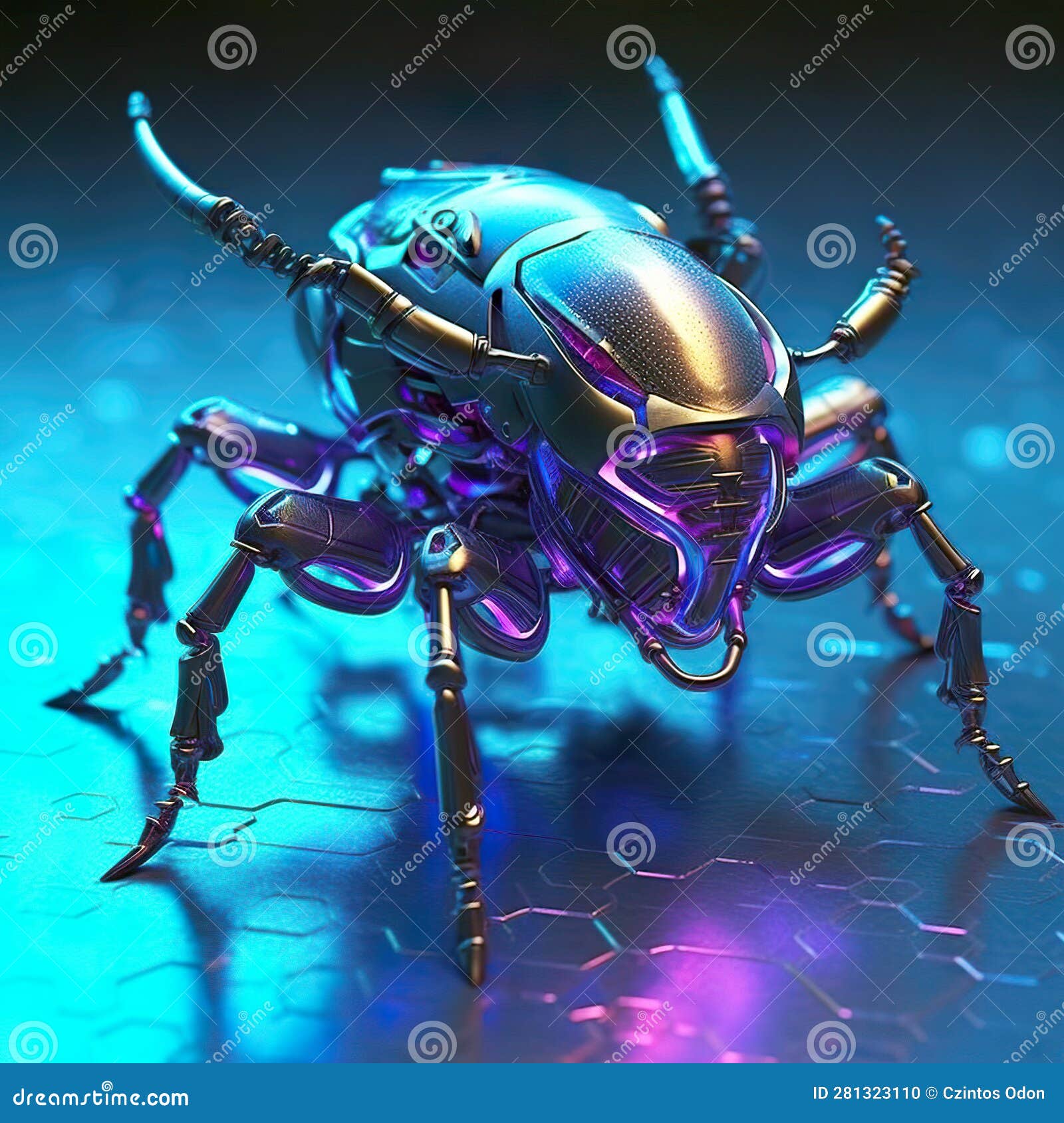 Deer Beetle Robot with the Technological Solutions of the Future. Stock ...