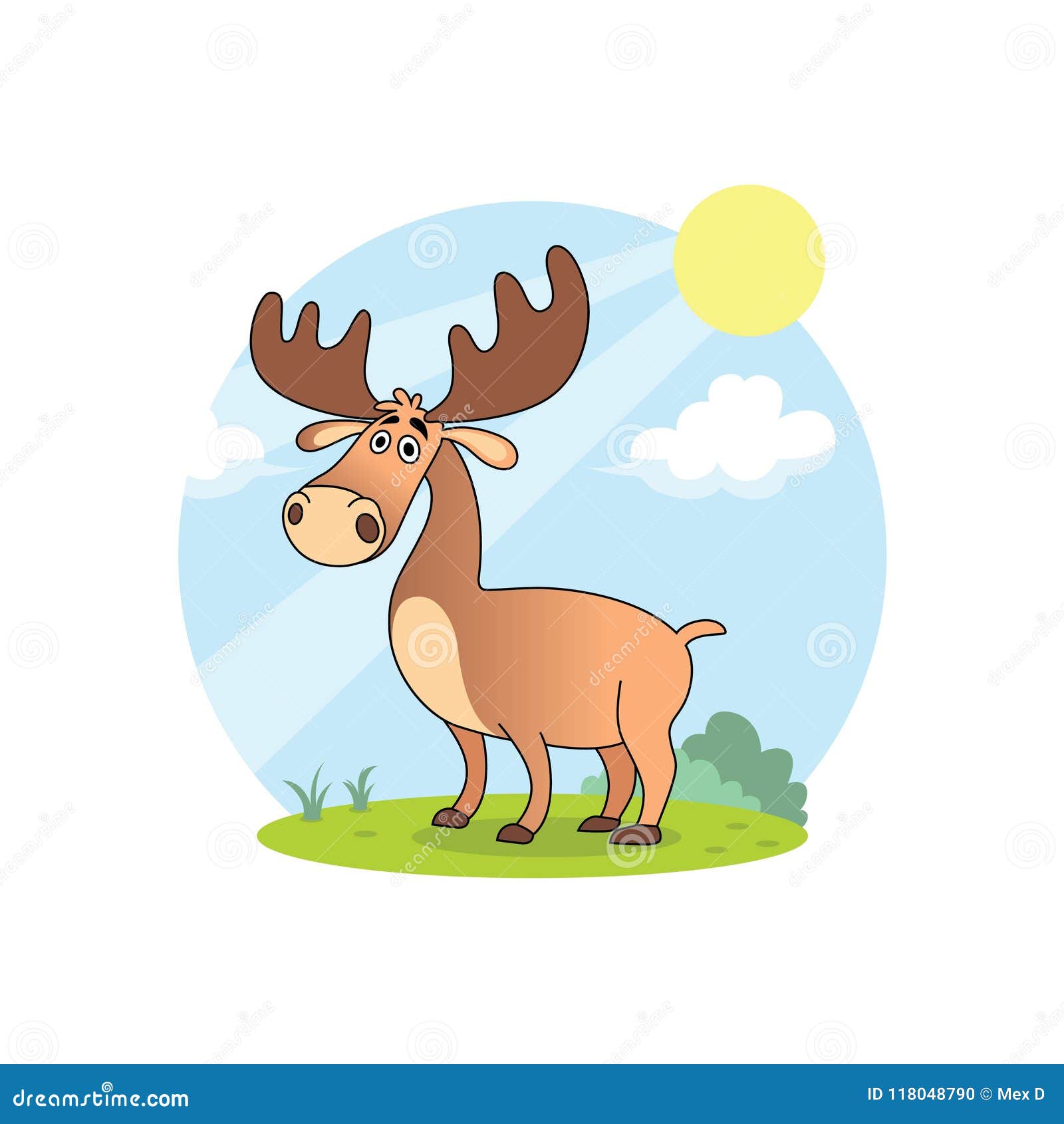 Deer cartoons stock illustration. Illustration of graphic - 118048790
