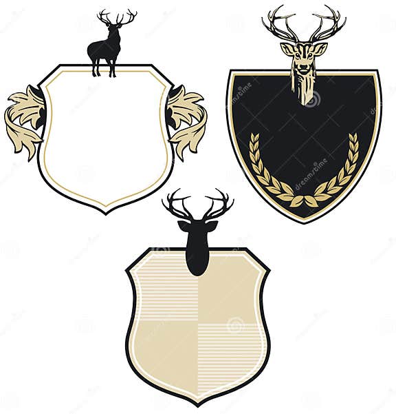 Deer coat of arms patch stock vector. Illustration of graphic - 24928304