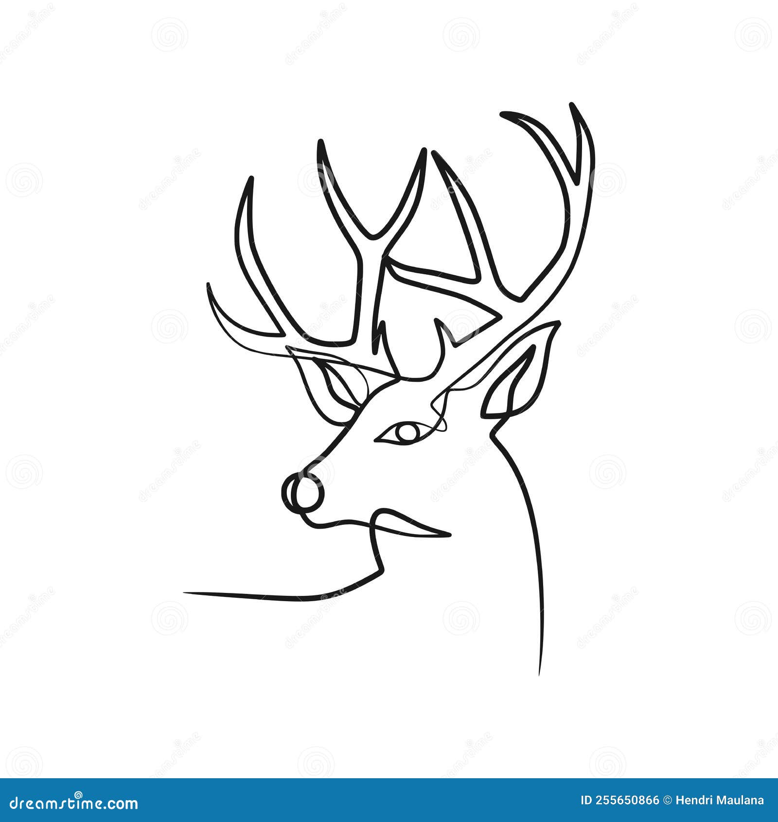 Deer Continuous Line Art Illustration. Deer One Line Art Minimalism ...
