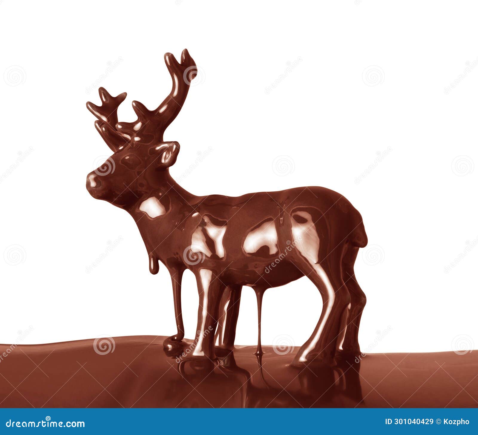 Deer Covered with Melted Chocolate on a White Background Stock Image ...
