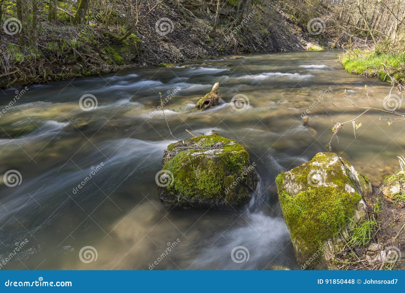 Deer Creek in Spring stock photo. Image of scenery, blurred - 91850448