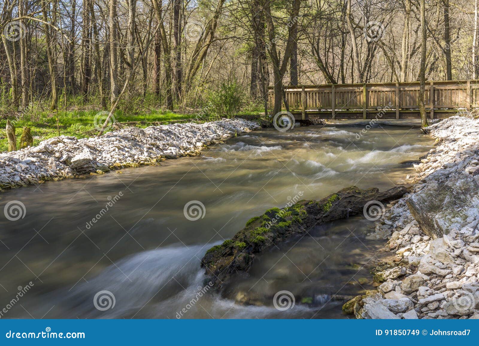 Deer Creek in Spring stock image. Image of calm, iowa - 91850749