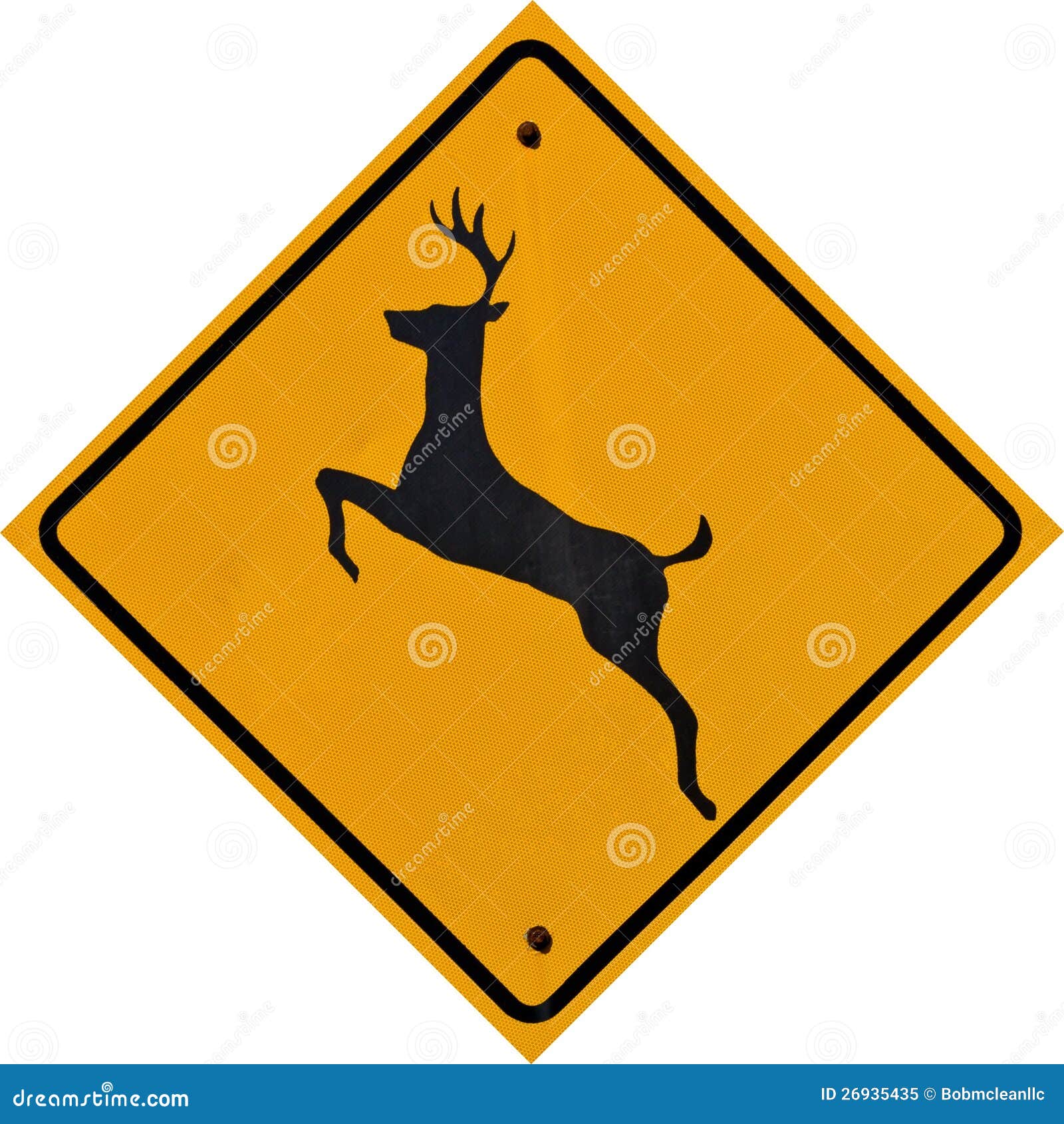 Deer Crossing Sign stock image. Image of trafficsign - 26935435