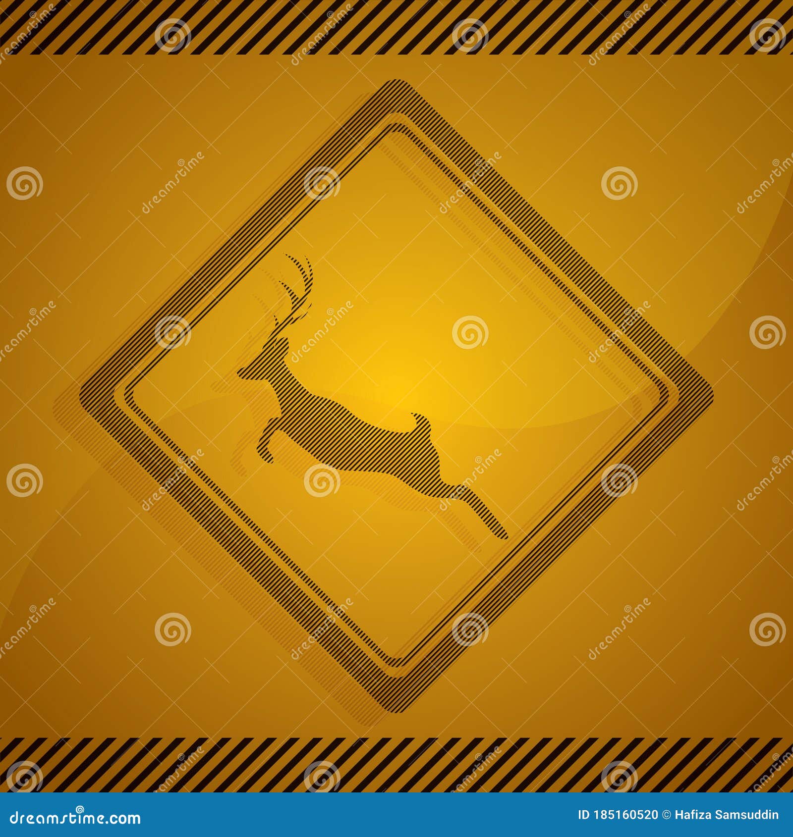 Deer Crossing Sign. Vector Illustration Decorative Design Stock Vector ...
