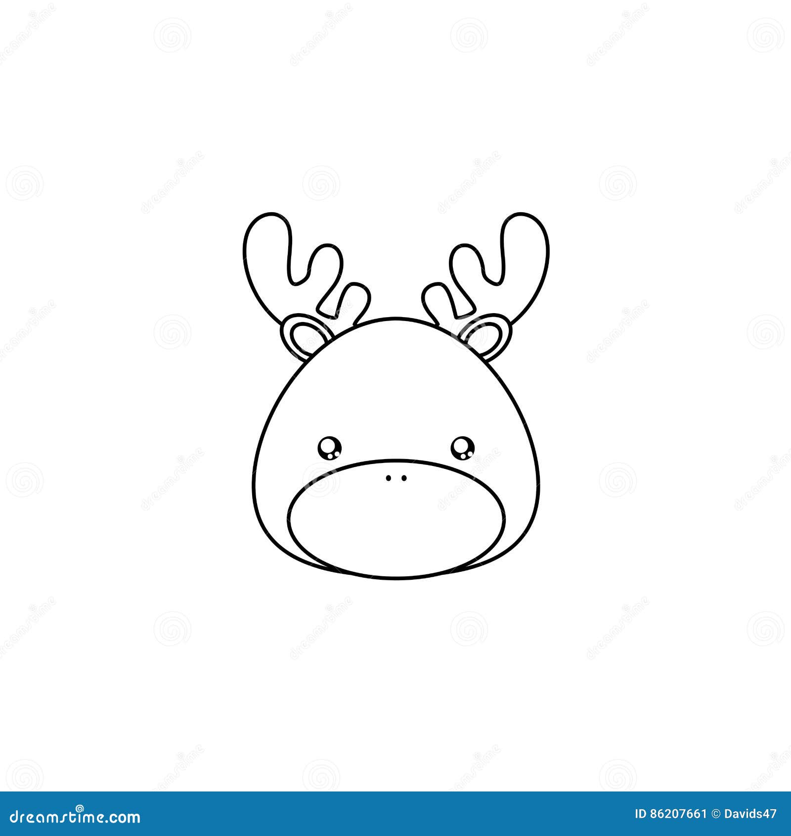 Deer Drawing Face stock vector. Illustration of clipart - 86207661
