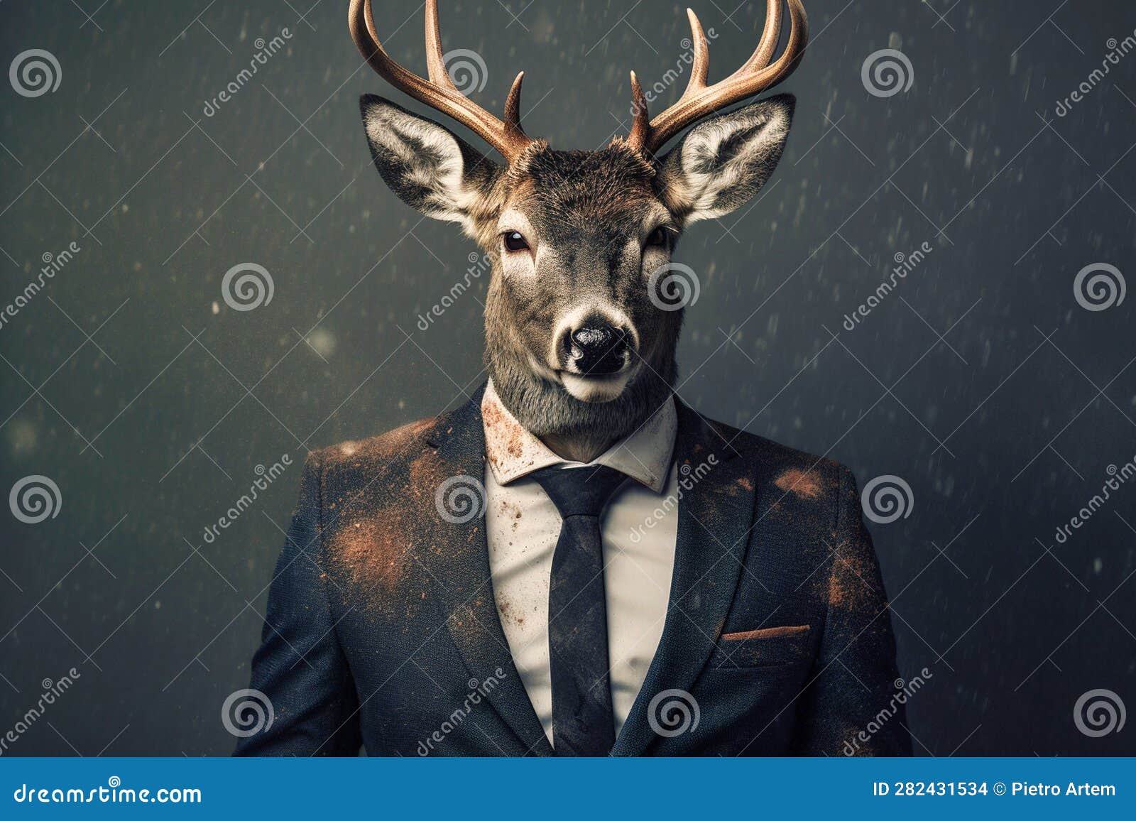 Deer Dressed in Men& X27;s Business Suit. Generative AI Stock ...