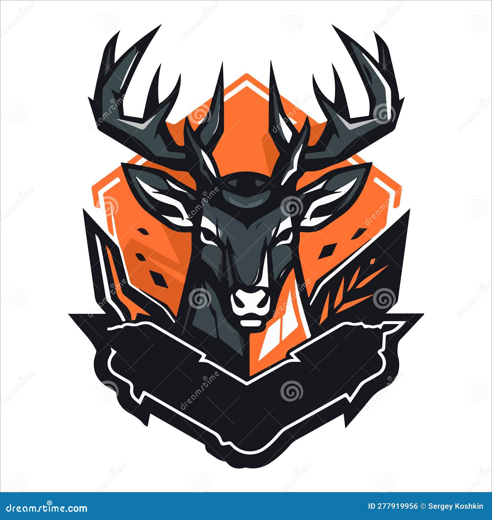Deer Emblem Logo. Deer Head Colored Print Stock Vector - Illustration ...