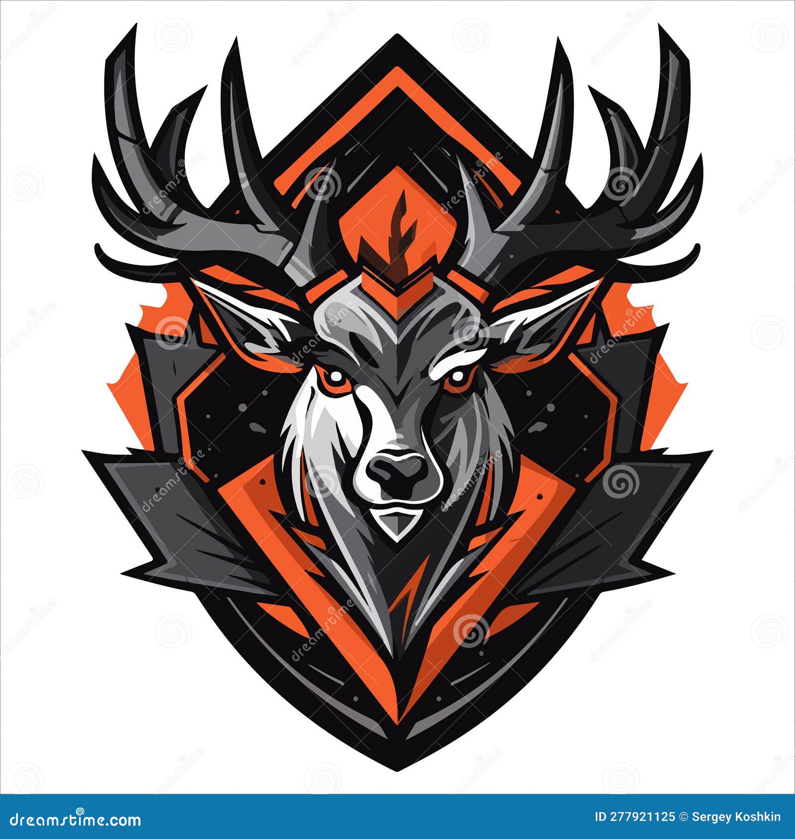 Deer Emblem Logo. Deer Head Colored Print Stock Vector - Illustration ...