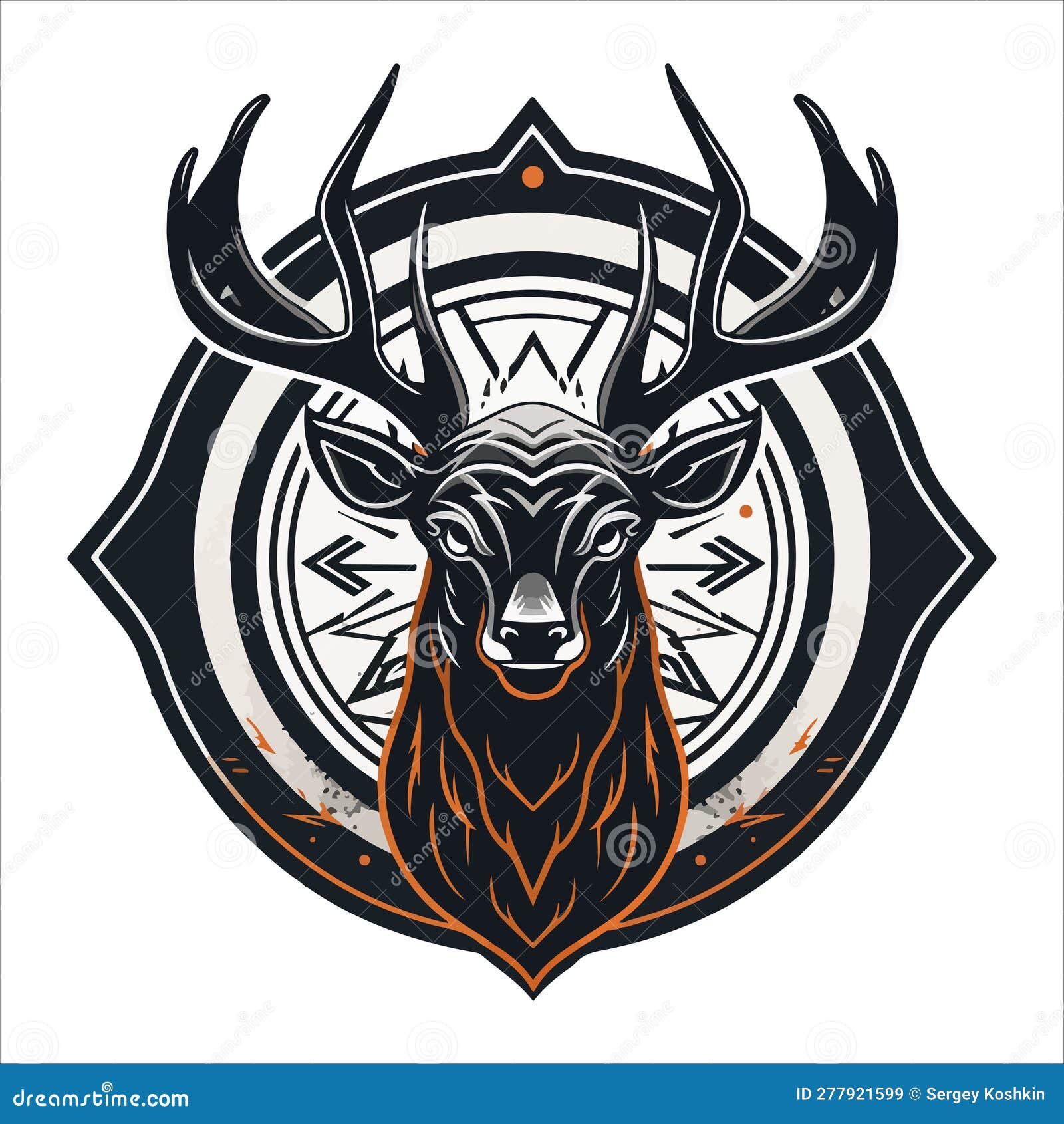 Deer Emblem Logo. Deer Head Colored Print Stock Vector - Illustration ...