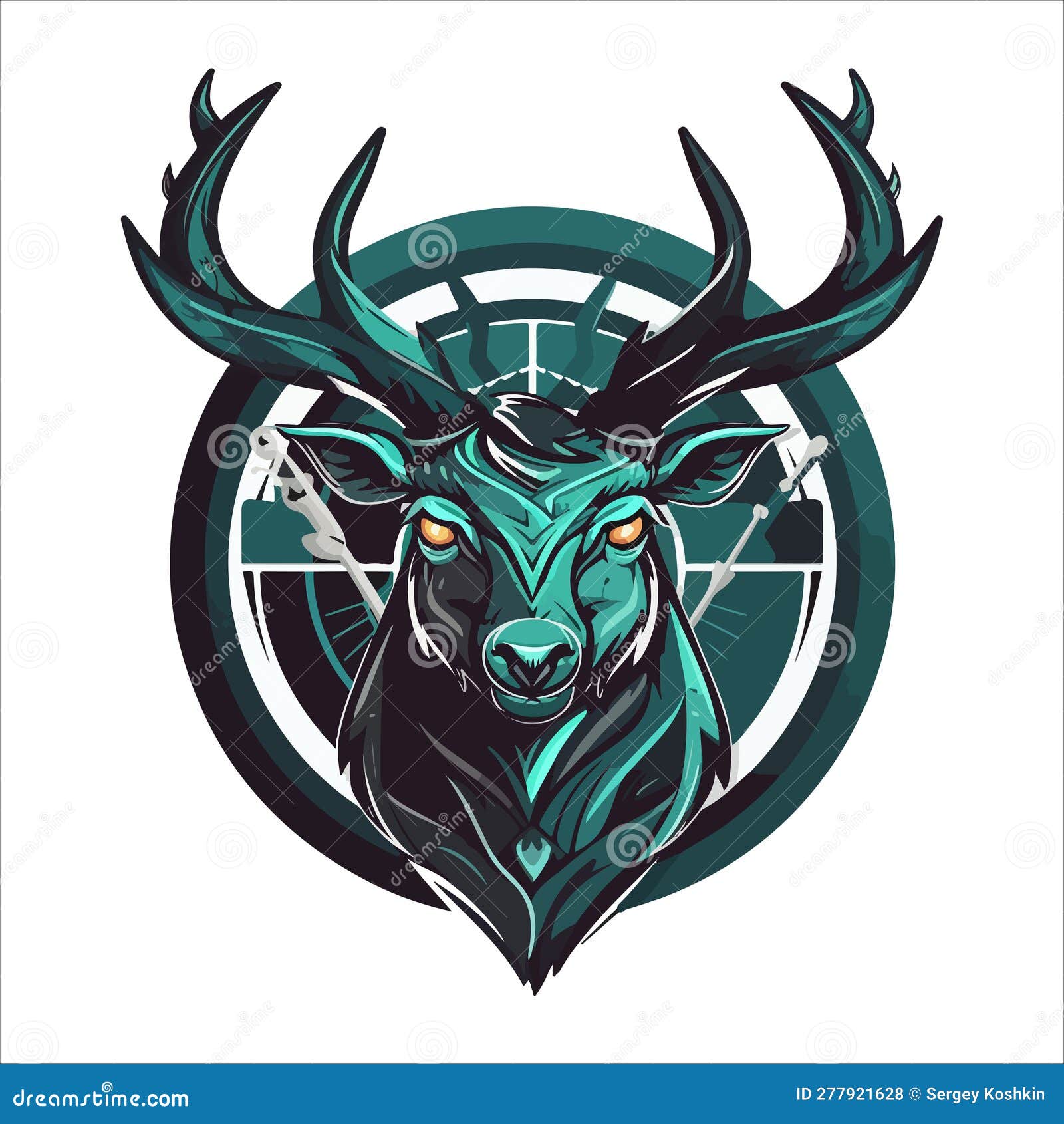 Deer Emblem Logo. Deer Head Colored Print Stock Vector - Illustration ...